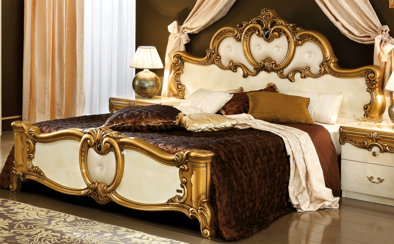 Barocco Ivory/Gold QS Bed | Furniture store "Bravohome" - sale of ...