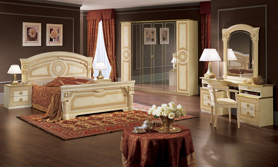 Aida Ivory Bedroom w/Gold, Camelgroup Italy SET | Furniture store "Bravohome" - sale of ...
